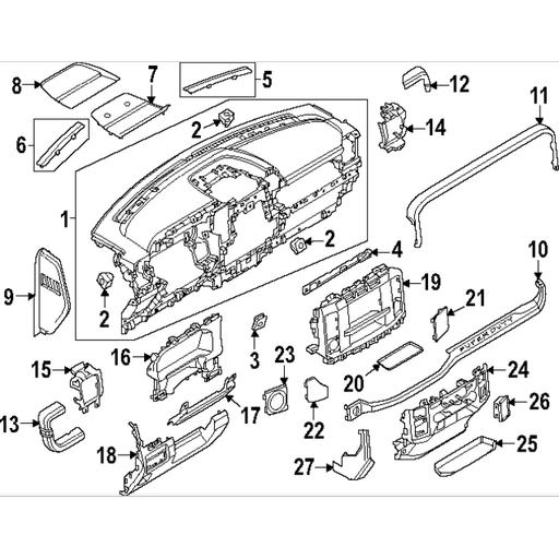 PC3Z26044D70AA Ford | Instrument Cluster Bezel Panel | Source One Parts ...