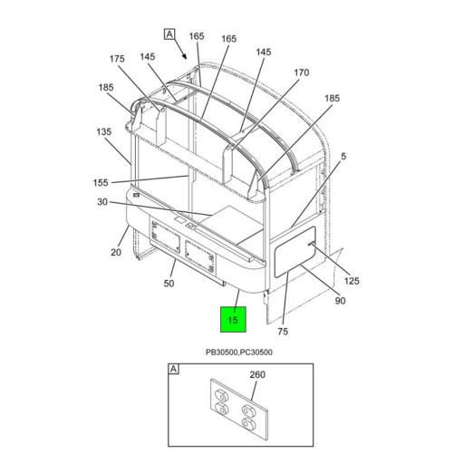 3862992C2 IC Bus | Cowl Panel Left Bottom with 4-Inch Turn Signal and ...