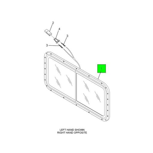 452514006 IC Bus | WINDOW OVAL FULL SLIDER BLACK FR 2- BOW 28 TINT LAMINATE RIGHT | Source One ...