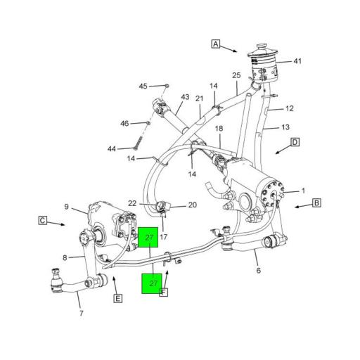 3503904C1 Navistar International | Power Steering Hose Assembly 68 in ...