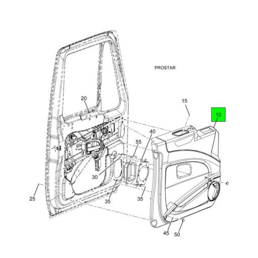 3839414C92 Navistar International | Right-Hand Door Panel Assembly Dark ...