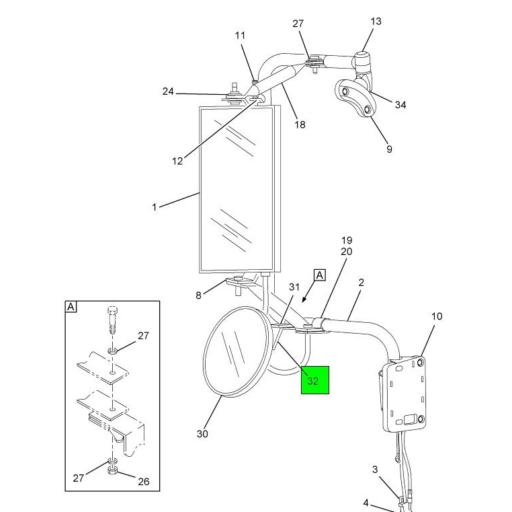 2503933C1 Navistar International | Mirror Bracket Reinforcement ...