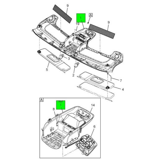3855940C3 Navistar International | Overhead Console Panel Weld-On ...