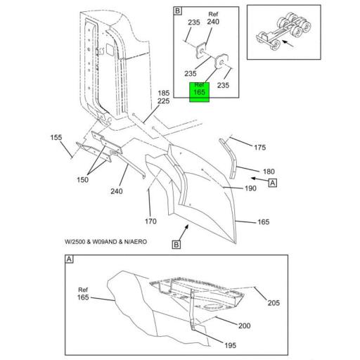 2003875C1 Navistar International | Front Fender Extension Right Hand ...
