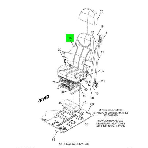 3624377C95 Navistar International | SEAT DRIVER AIR CLOTH HIGH GRAY ...