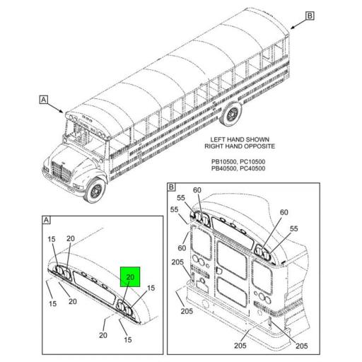 3784738C1 Navistar International | 7-Inch Amber LED Warning Light ...