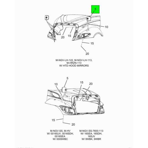 3765561C94 Navistar International | Right-Hand Hood Mirror Black ...