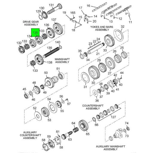 1668534C1 Navistar International | GEAR MAIN SHAFT 3RD AND 7TH 44T ...
