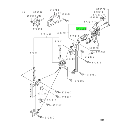 MK434982 Mitsubishi FUSO | Right Hand Front Door Latch | Source One ...