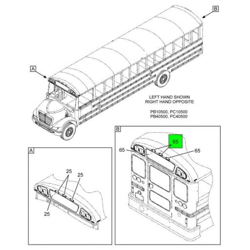4067238C1 Navistar International | Bus Body Red LED Marker Light ...