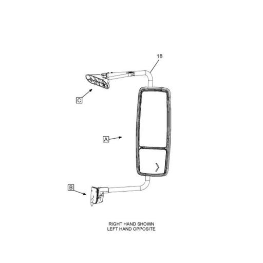 3618475C95 Navistar International | Rear View Mirror Right-Hand Aero ...