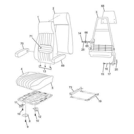 3517106C91 Navistar International | SEAT HIGH BACK PASSENGER CHARCOAL ...