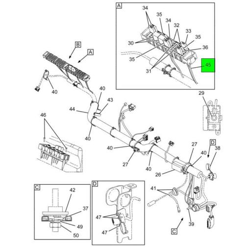 3567190C91 Navistar International | Electrical Harness Cab Overlay ...