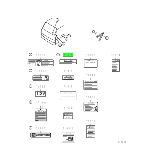 ME639790 Mitsubishi FUSO | Parking Brake Caution Label | Source One ...