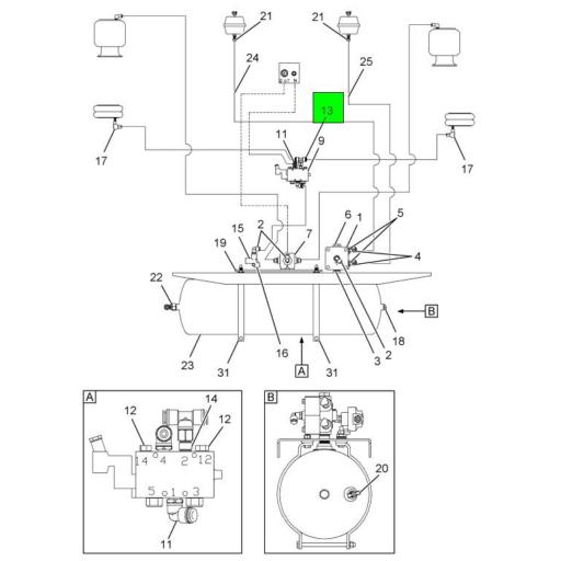 3508433C1 Navistar International | Tee 3/8 PTC x 1/4 MPT x 1/4 P ...