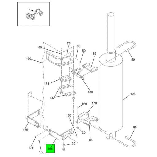 598778C6 Navistar International | Muffler Bracket | Source One Parts Center