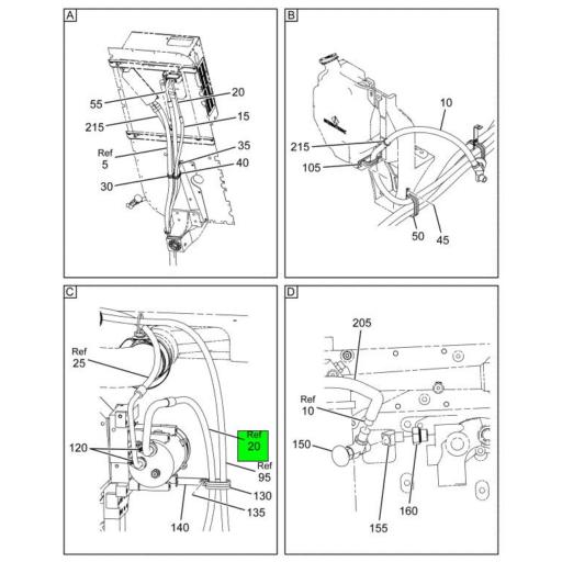 3671525C91 Navistar International | A/C Hose Evaporator to Compressor ...