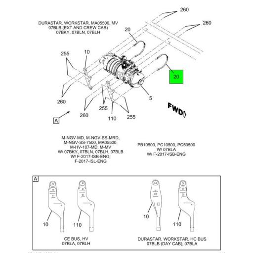 4075076C3 Navistar International | Under-Rail Muffler Support Strap ...