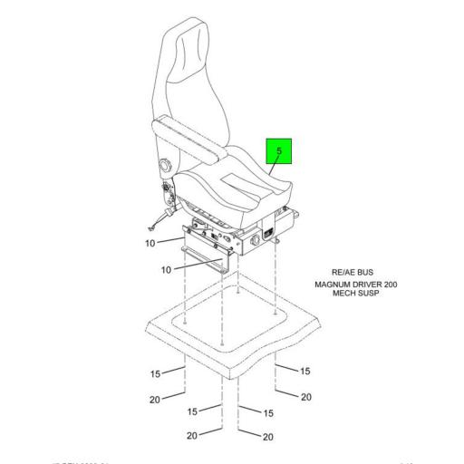 2208900C92 IC Bus | Mag 200 Seat No Arm Rest Gray 42 oz With Clip ...