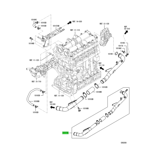 QC000048 Mitsubishi FUSO | Cooling Water Inlet Pipe Assembly | Source ...