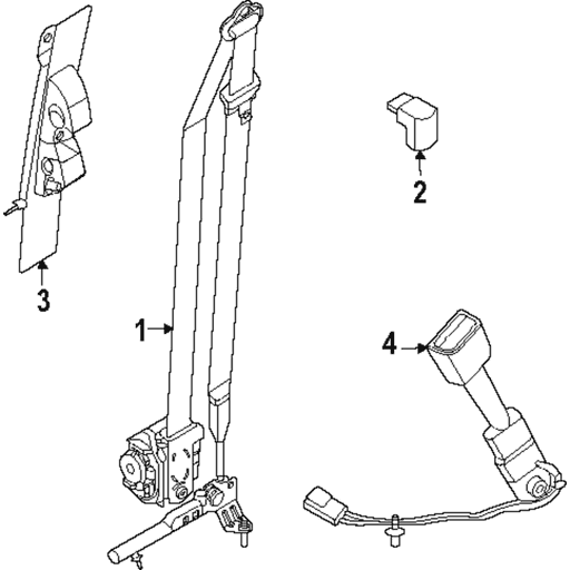 MB3Z26611B09AB Ford | Seat Belt Retractor Pretensioner - Left Front ...