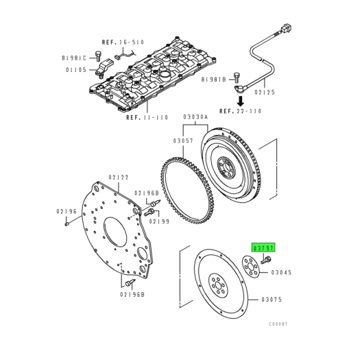 ME222099 Mitsubishi FUSO | Flywheel Bolt | Source One Parts Center