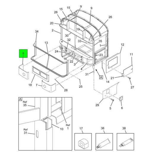 2212691C1 IC Bus | Cowl Right Bottom Panel 4-Inch Diameter Tube ...