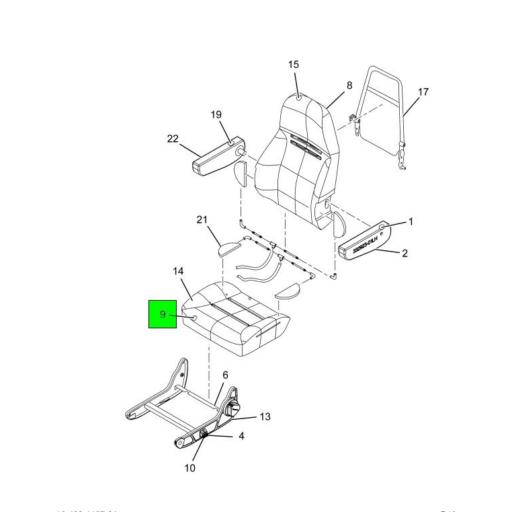 2519131C91 Navistar International | Charcoal Vinyl Upholstered Cushion ...