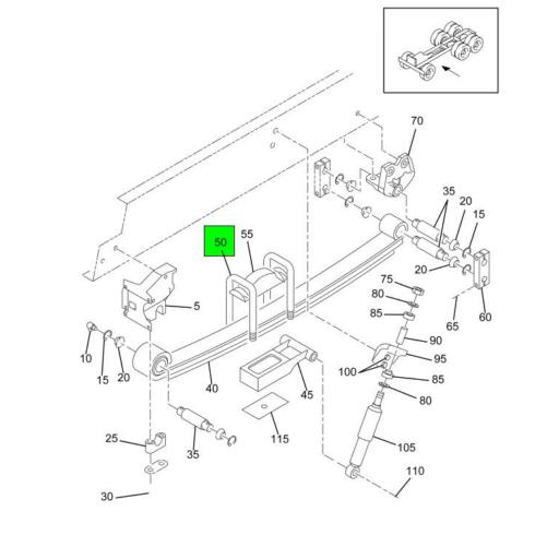 531724C1 Navistar International | U-Spring Bolt 1 in 0050 | Source One ...