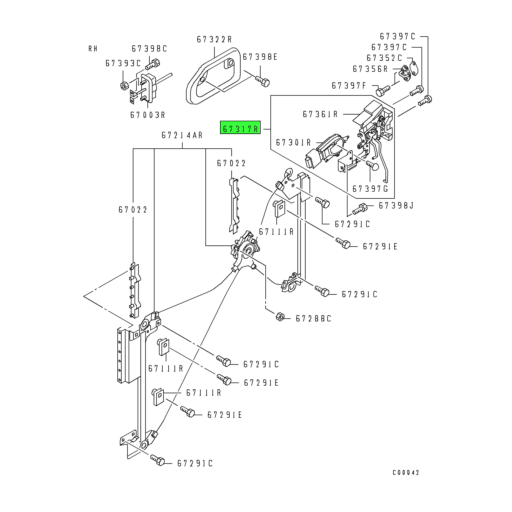 MK434984 Mitsubishi FUSO | Right Hand Front Door Latch and Actuator ...