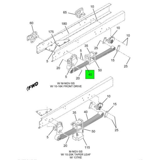 3554594C91 Navistar International | Front Chassis 14K Tapered Leaf ...