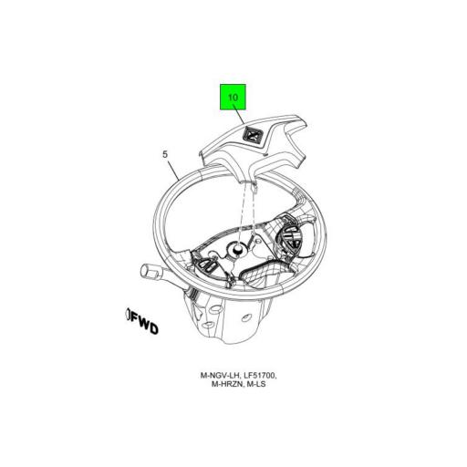 3770889C1 Navistar International | Horn Pad Assembly 1 Pod Black Emblem ...