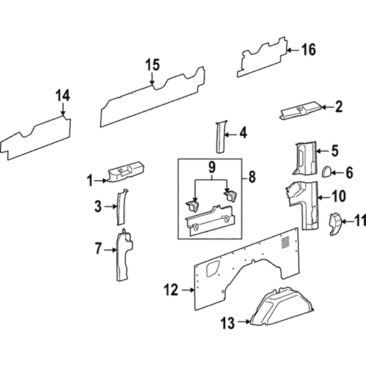 LK4Z61312A59CA Ford | Body C-Pillar Trim Panel C Pillar molding - Bus ...
