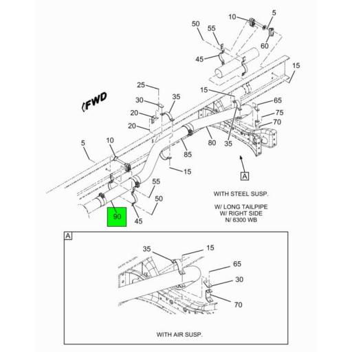 3580990C1 Navistar International | Tail Pipe | Source One Parts Center