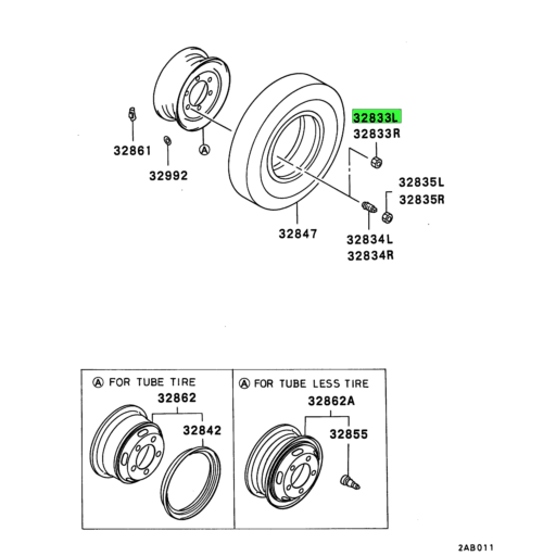 MT420341 Mitsubishi FUSO | Left Hand Wheel Nut | Source One Parts Center