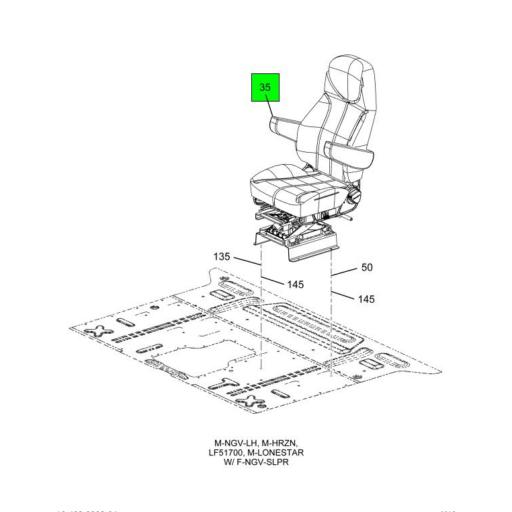 3609808C97 Navistar International | Driver Seat Sleeper Air Cloth Gray ...