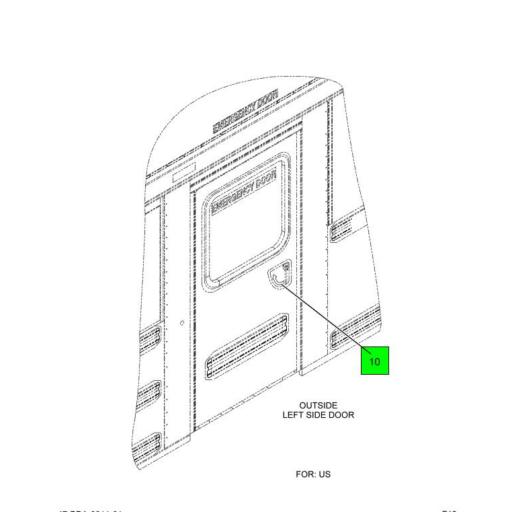 94012600 IC Bus | Rear Emergency Door Decal with Black Arrow | Source ...