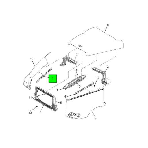 3501463C1 Navistar International | Right Inner Hood Reinforcement ...