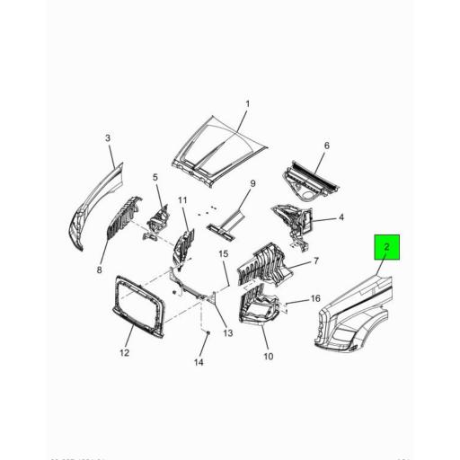 4137357C1 Navistar International | Left Hood Fender Panel Standard ...