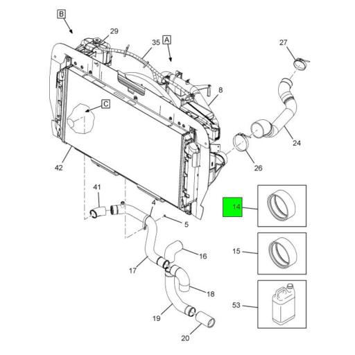 3535084R1 Navistar International | Radiator Outlet Pipe Clamp | Source ...