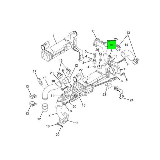 2601041C1 Navistar International | Tube EGR Cooler Intake Elbow ...