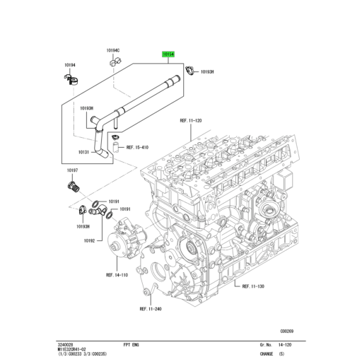 QC000046 Mitsubishi FUSO | Engine Heater Water By-Pass Pipe | Source ...