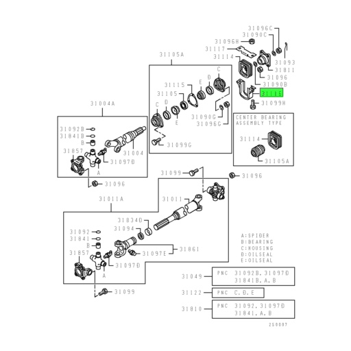 MB293552 Mitsubishi FUSO | Center Bearing Hanger for the Propeller ...