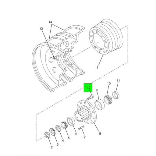 1660580C1 Navistar International | Right-Hand Wheel Hub Stud M22 x 15 ...