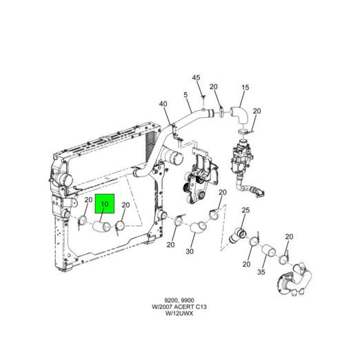 3606265C3 Navistar International | Radiator Inlet Hose Elbow 225 Degree ...