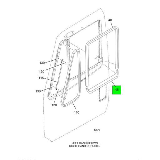 3557122C1 Navistar International | Door Glass Outer Belt Seal - Left ...