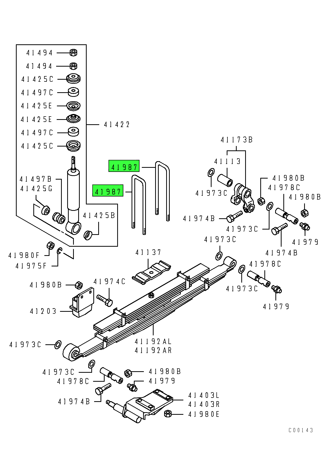 MH002763 Mitsubishi FUSO | Rear Suspension Spring U-Bolt | Source One ...