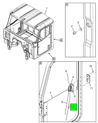 3522475C1 Navistar International | Right-Hand Door Lock Rod Assembly ...
